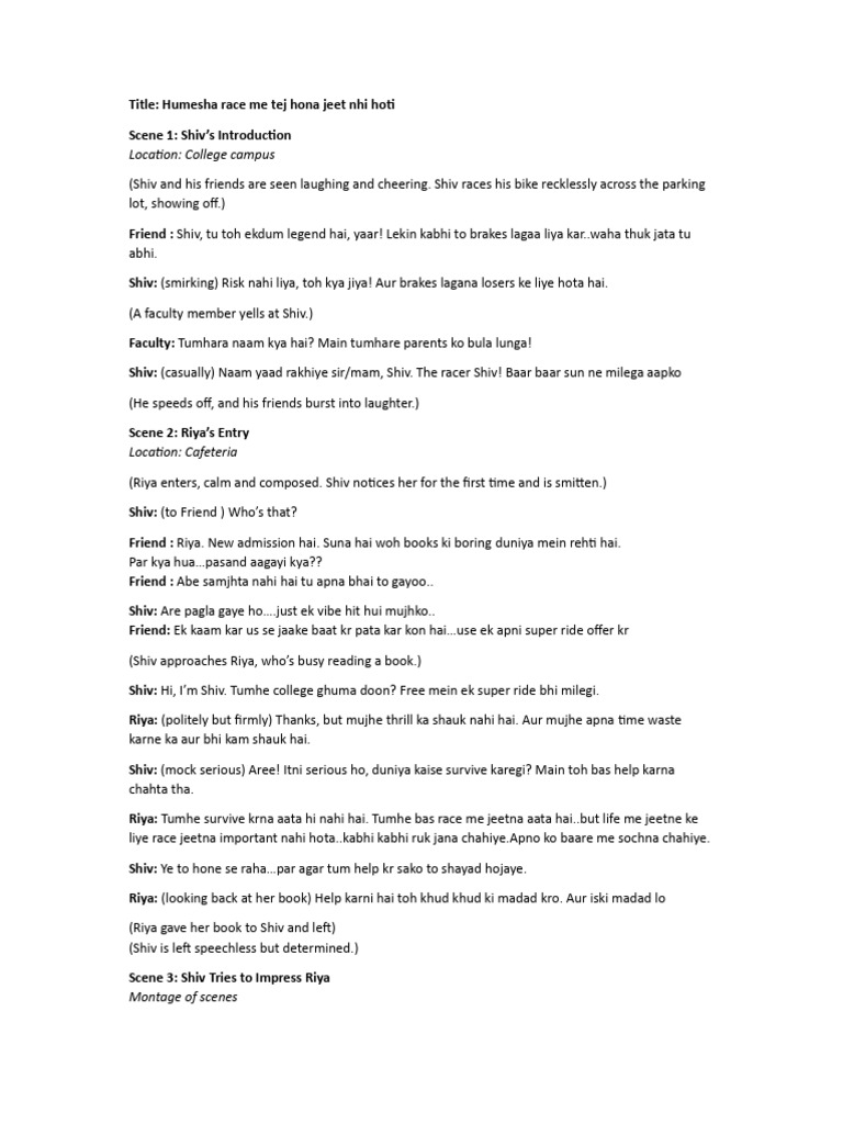 Short film script | PDF