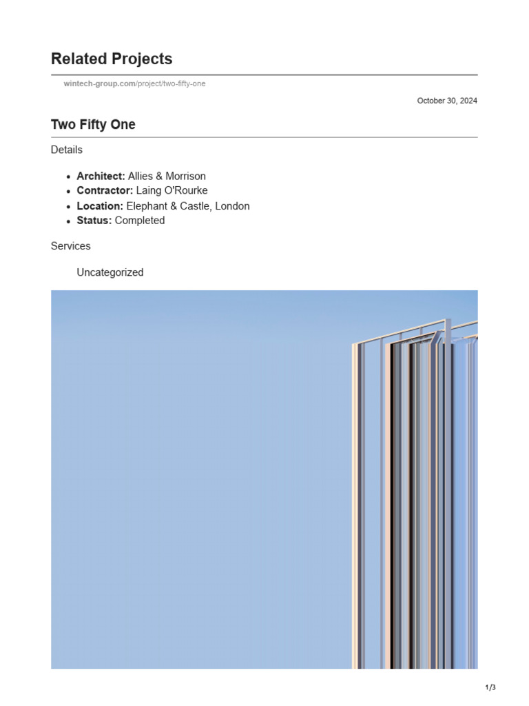 Two Fifty One London Project Overview | PDF | Window | Wall