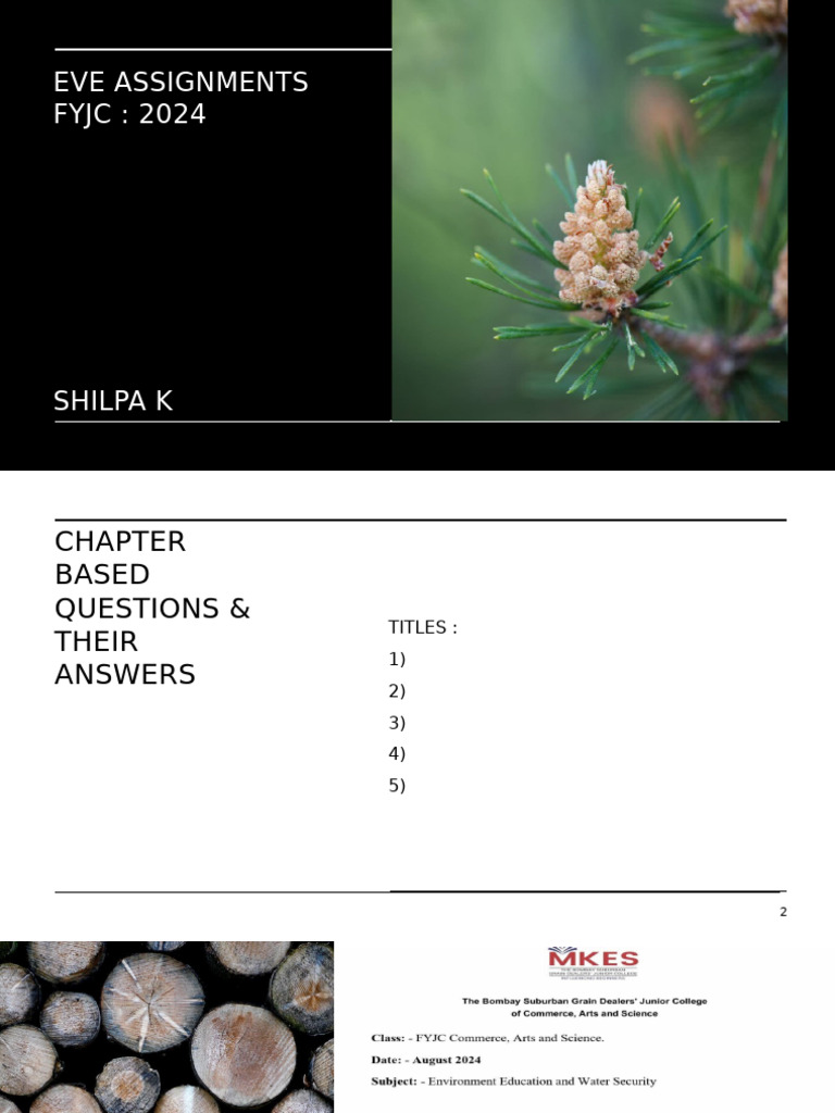 Eve Assignments Fyjc | PDF | Food Web | Natural Environment