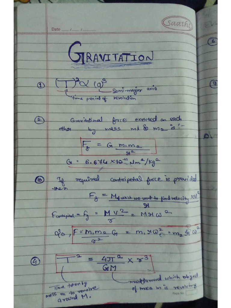 Gravitation Formula by S (Olu) TUDENT | PDF