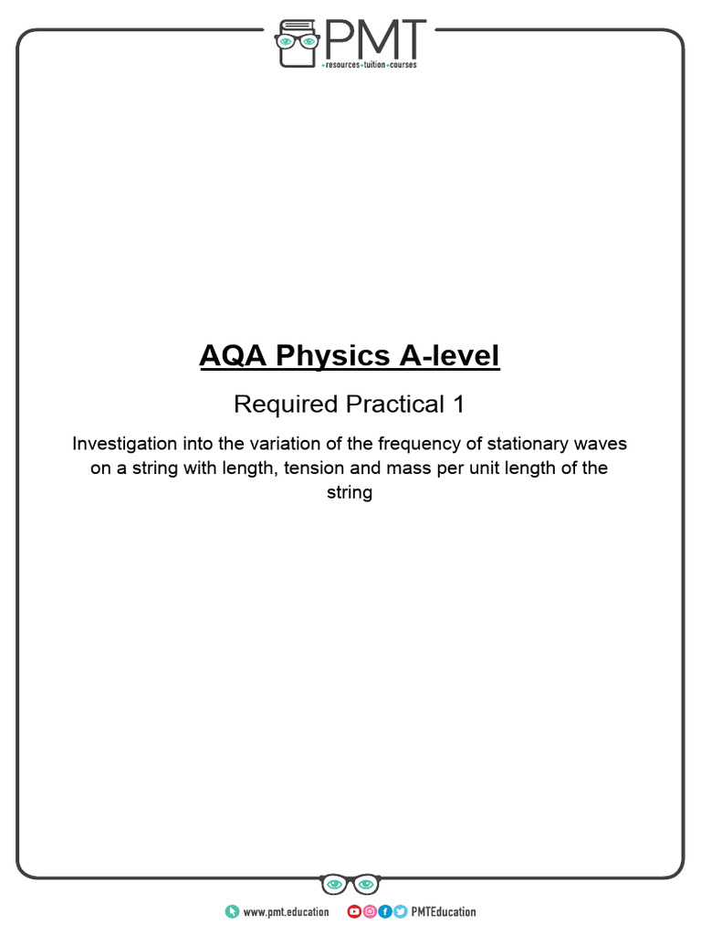 Stationary Waves on a String Practical | PDF | Waves | Frequency