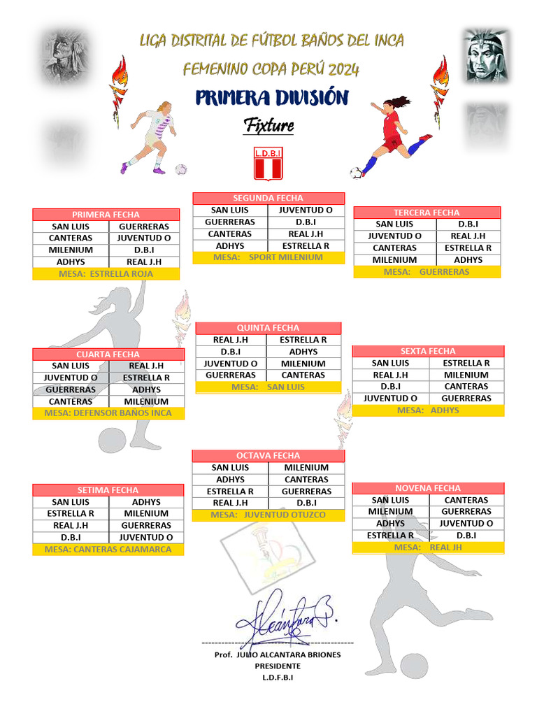 Fixture Primera División L.D.F.B.I. | PDF