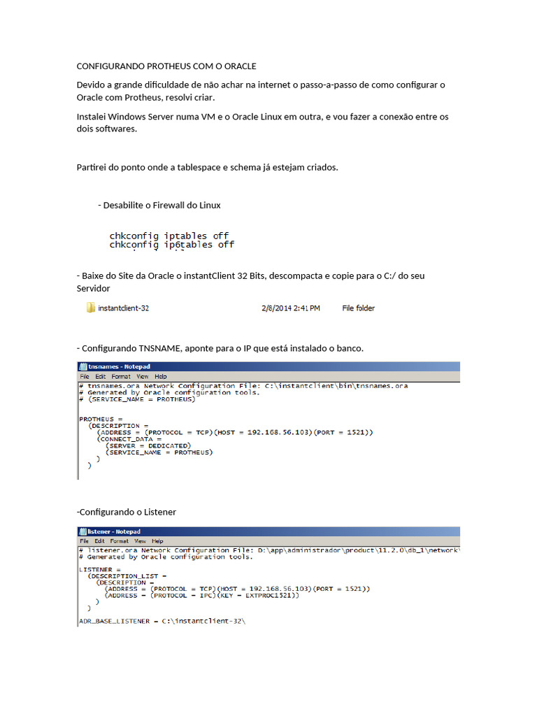 Configurar Protheus com Oracle | PDF