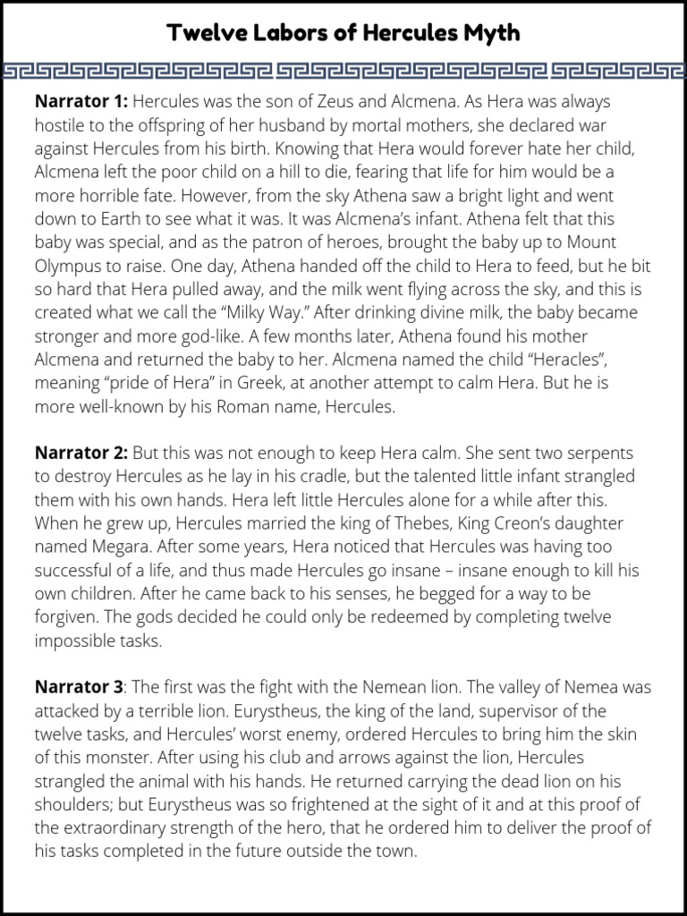 Narrator 1 | PDF | Hera | Greek Mythology