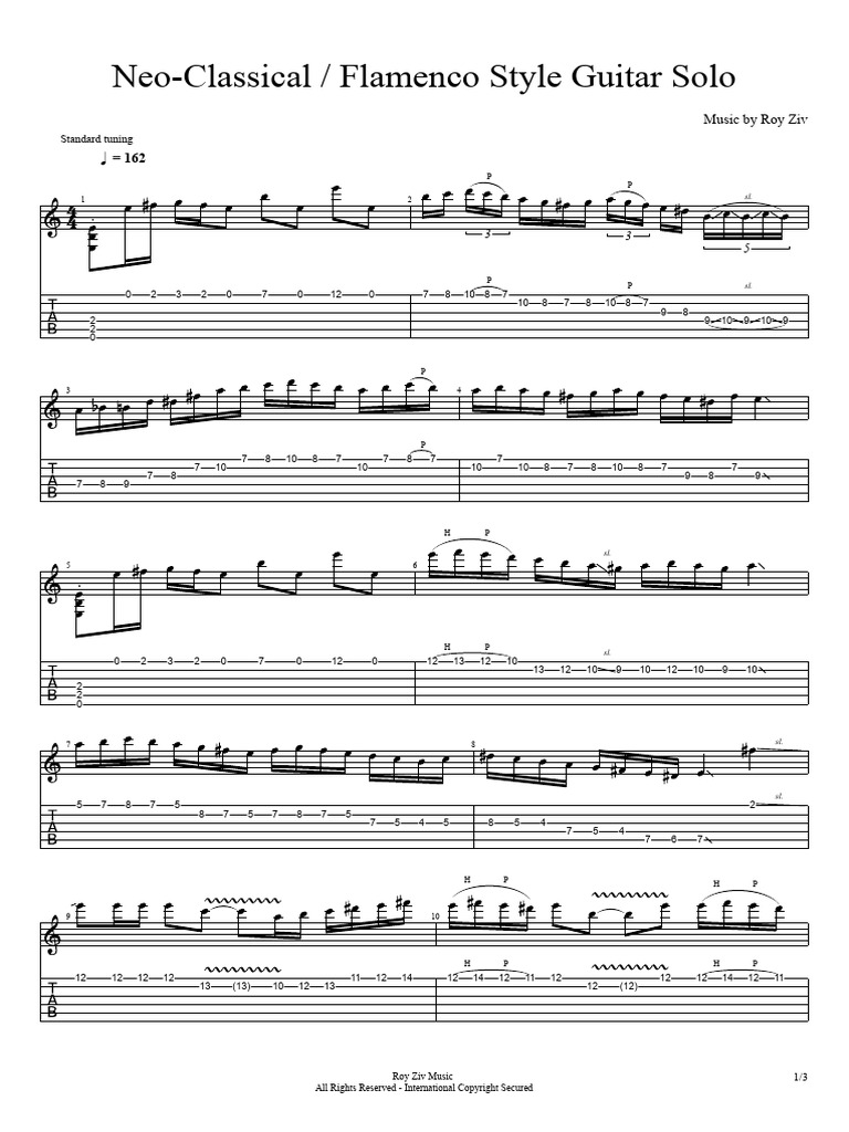 Flamenco Style Guitar Solo | PDF | Chordophones | String Instruments