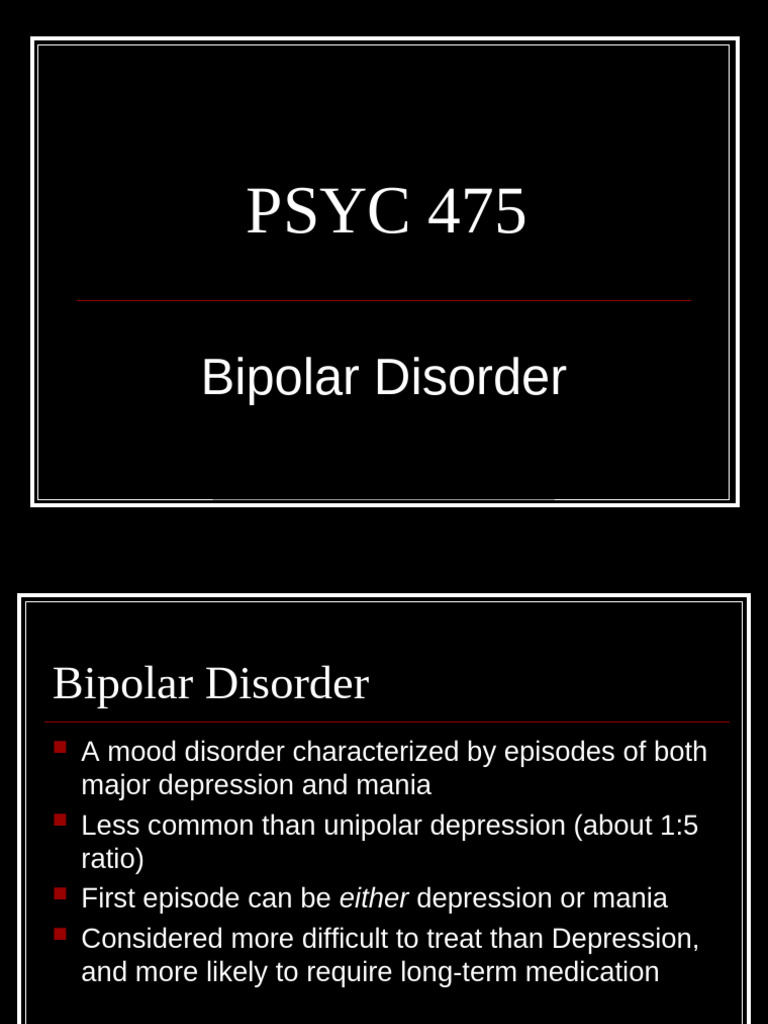 Psyc 475 Bipolar Disorder Power Point Pdf Bipolar Disorder Mania