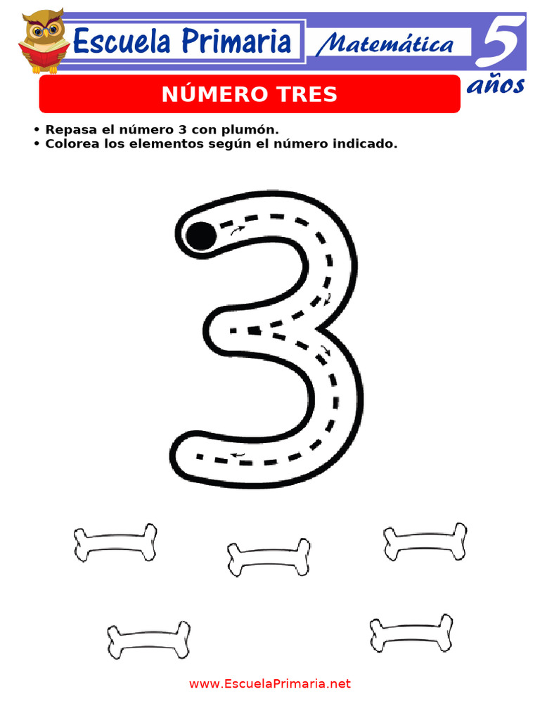 El Numero Tres para Ninos de Cinco Anos | PDF