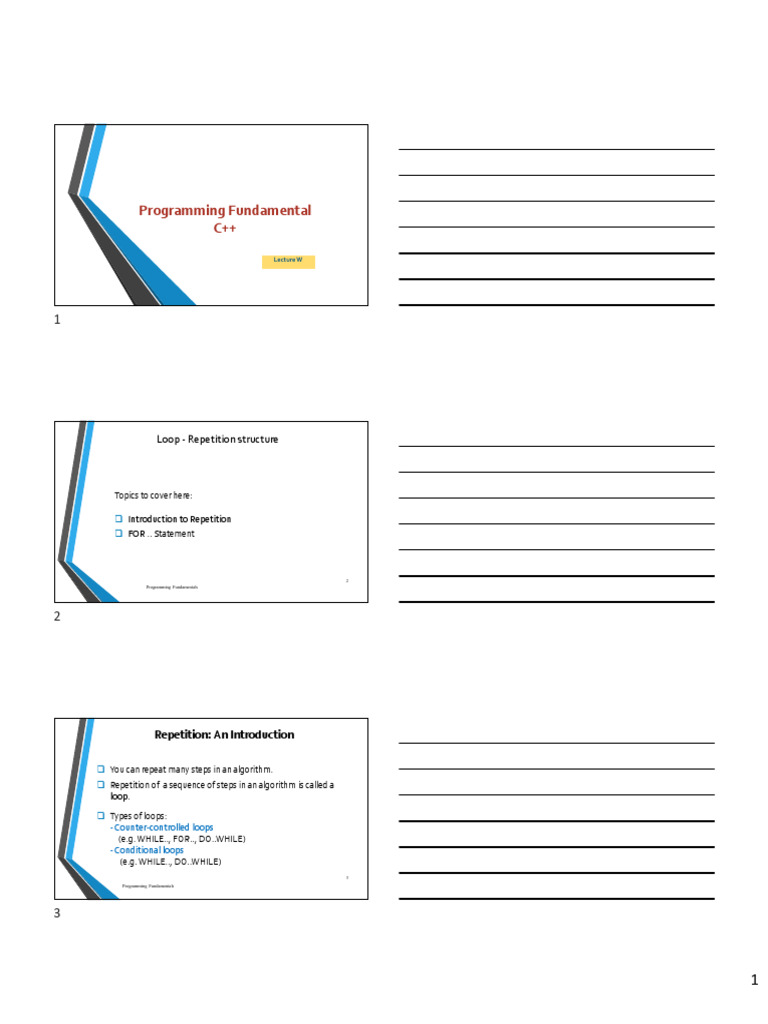 Lec-09 - W9 (Loops, For Loop) | PDF | Software Engineering | Algorithms And Data Structures