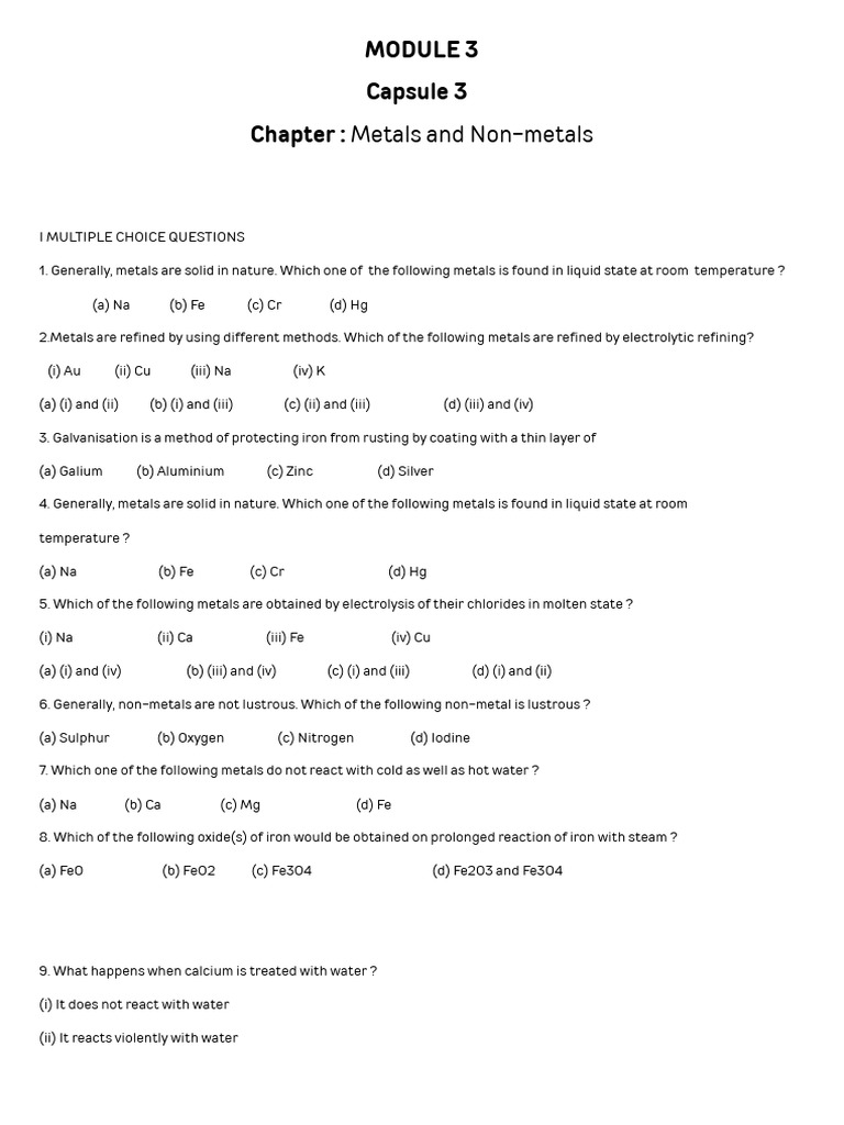 MODULE 3 Class 10.docx - 20241024 - 052710 - 0000 | PDF | Metals | Sodium