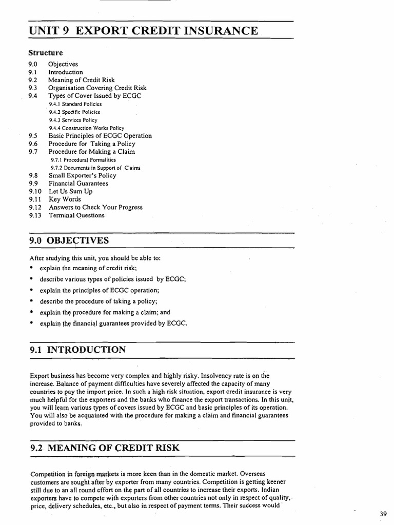 Unit-9 | PDF | Insurance | Credit