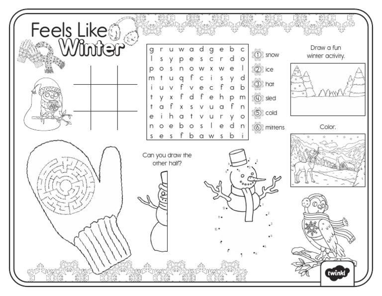 Feels Like Winter Winter Activity Place Mat | PDF
