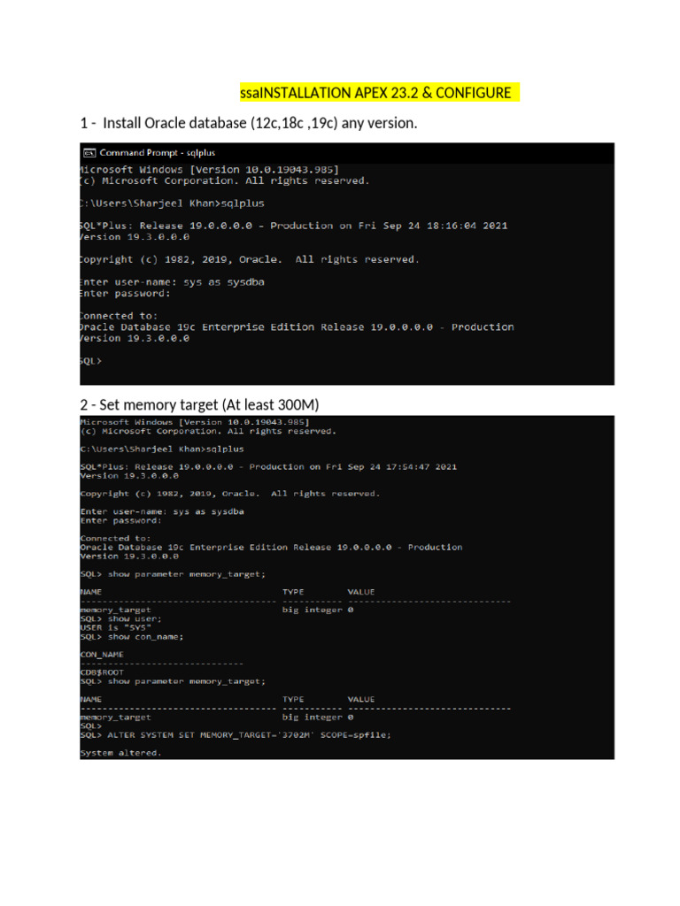 Oracle Apex Installation With ORDS | PDF