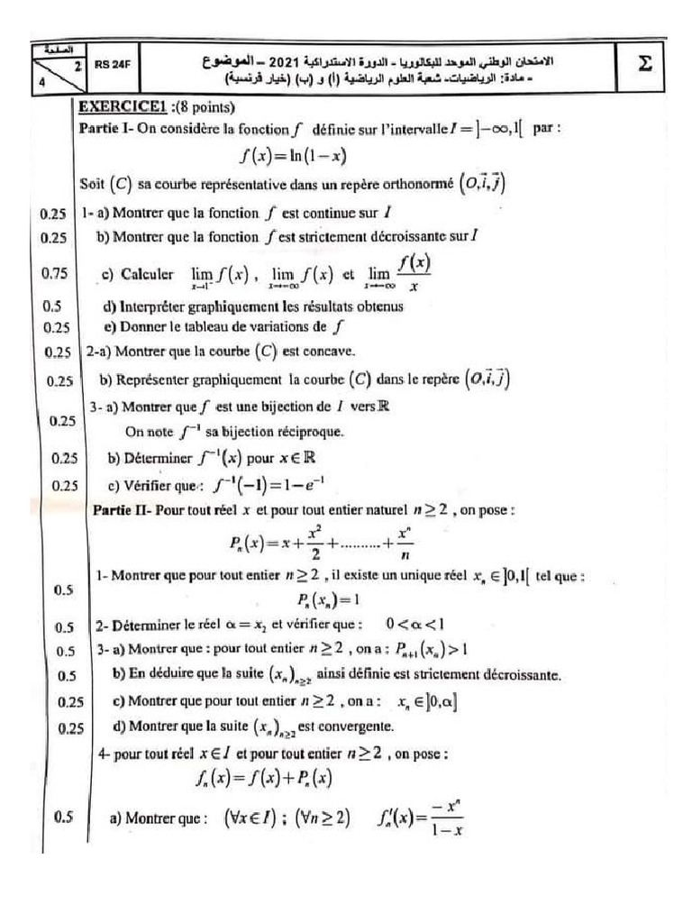 Correction Exam 2sm 2021R | PDF