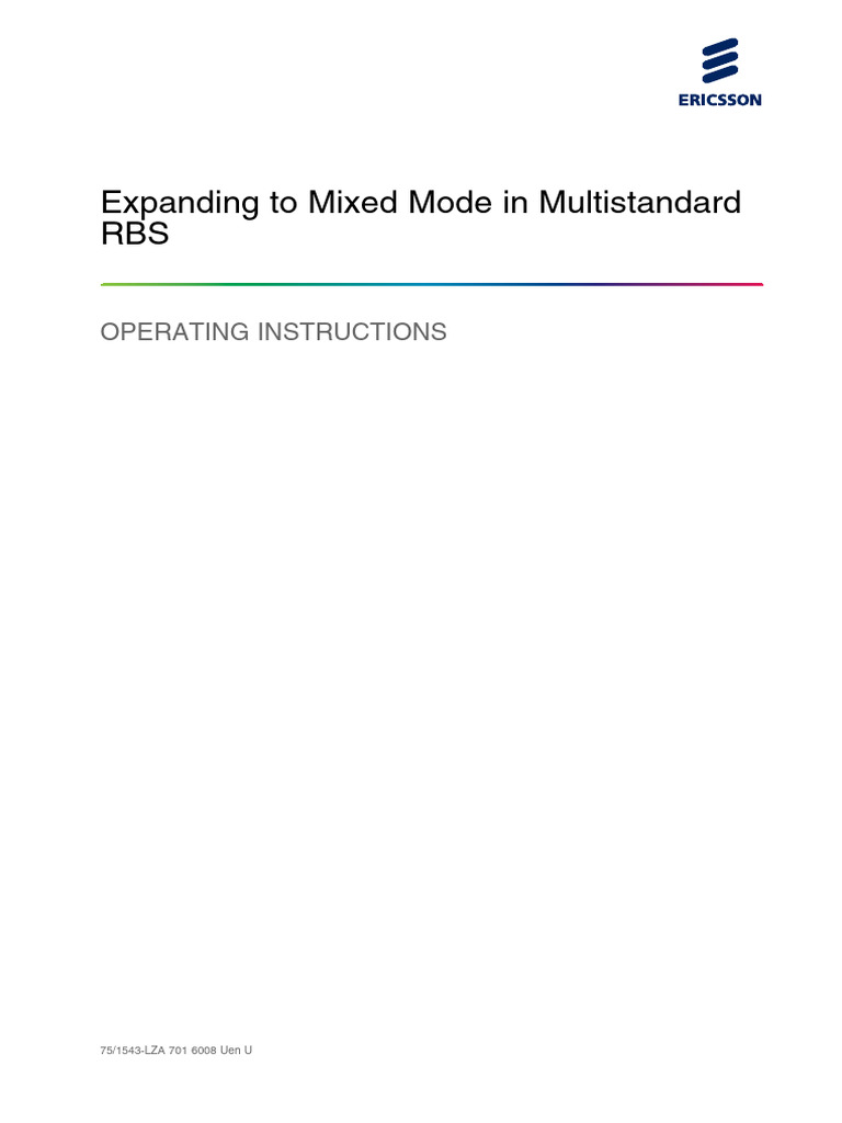Expanding To Mixed Mode in Multistandard RBS | PDF | Lte ...