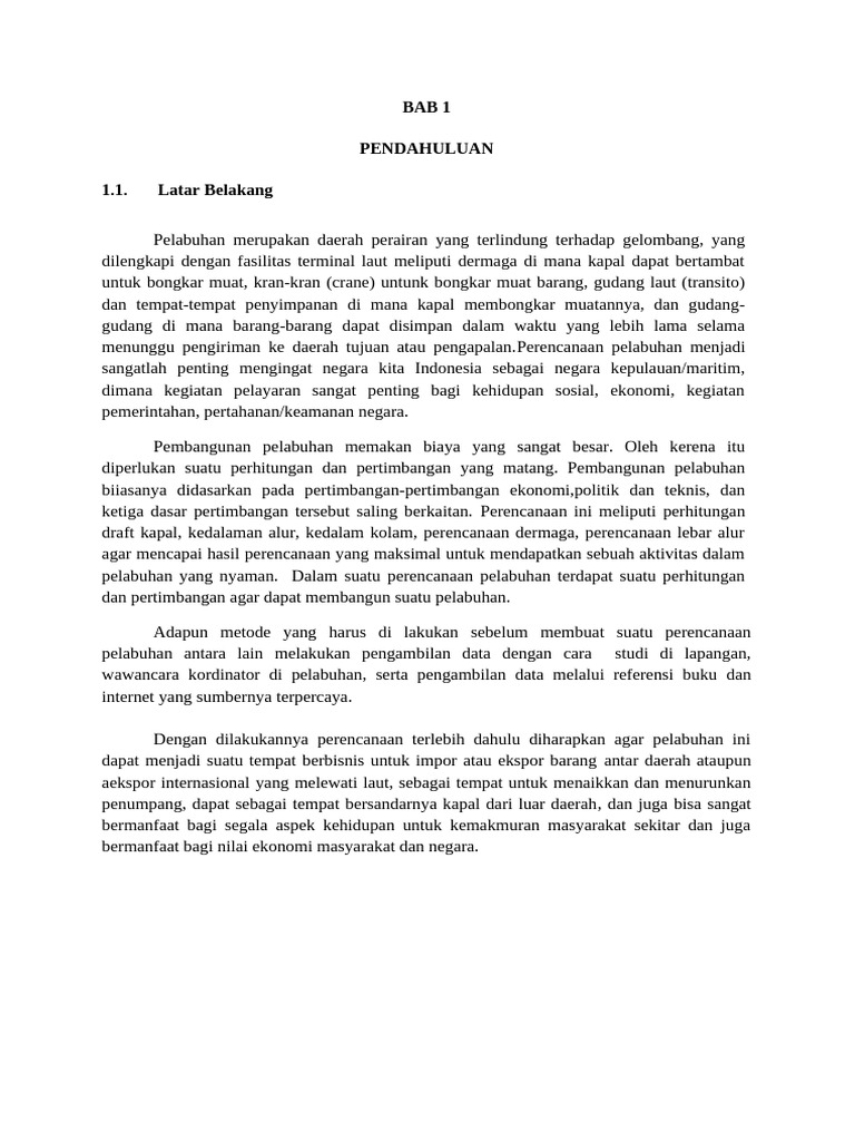 laporan_pelabuhan bab1 | PDF