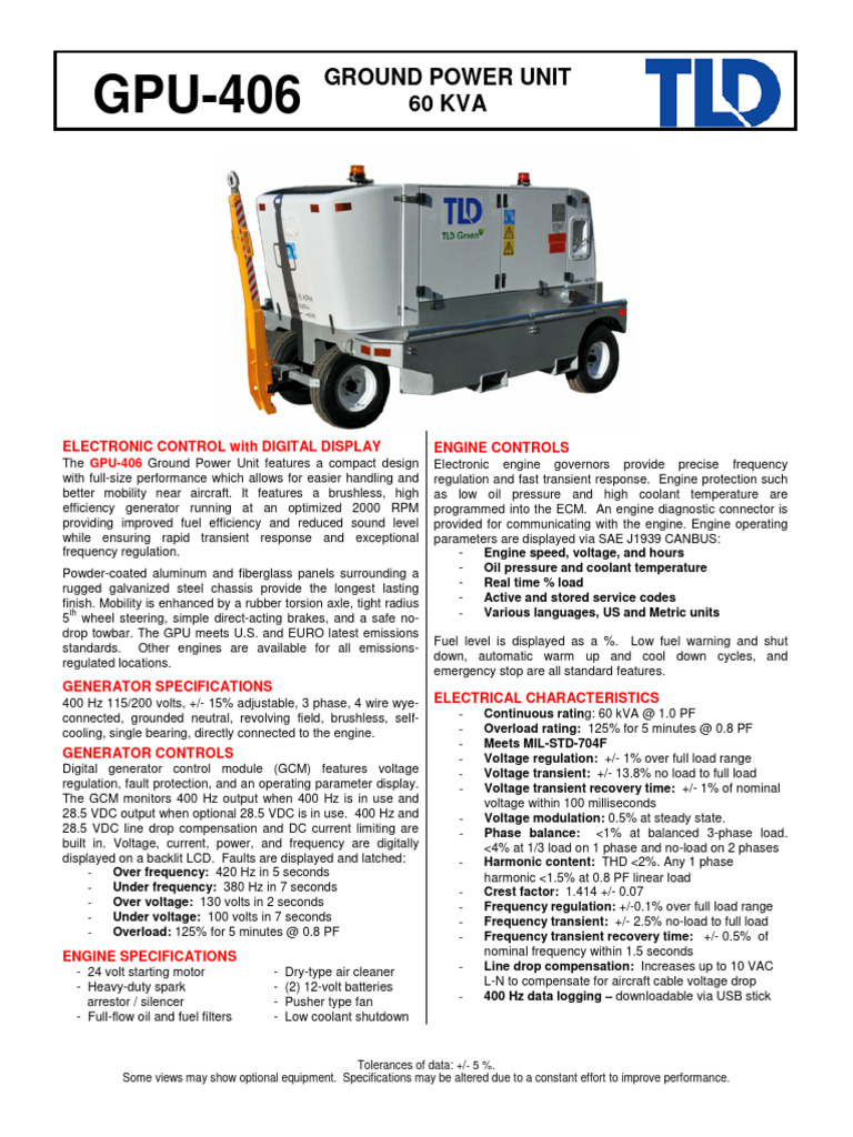 GPU-406_datasheet | PDF | Engines | Electric Generator