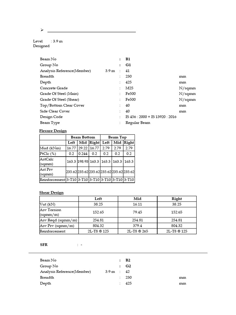 Roof Beam Design Specifications | PDF | Beam (Structure) | Bending