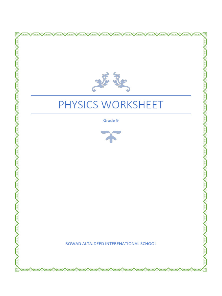 Grade 9 Physics Worksheet: Forces & Currents | PDF | Electric Current | Magnetic Field