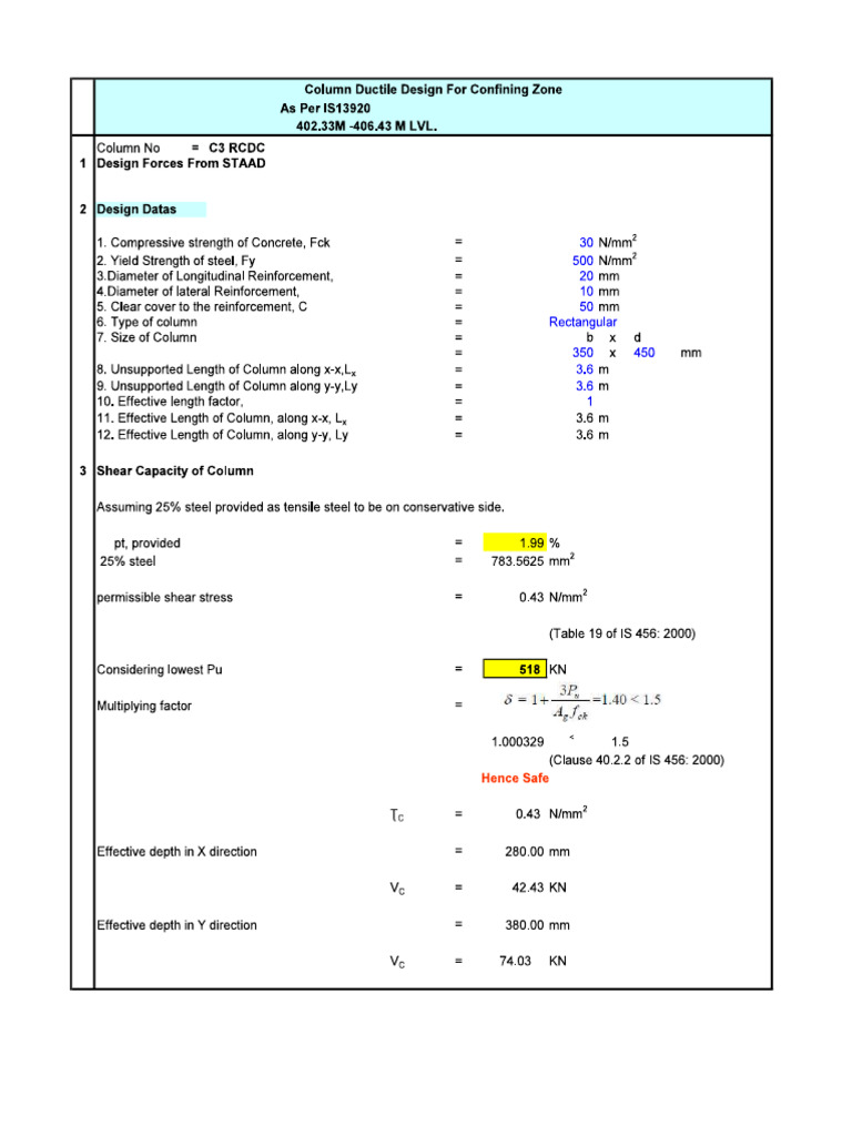 7.0 COLUMN DUCTILE DESIGN | PDF