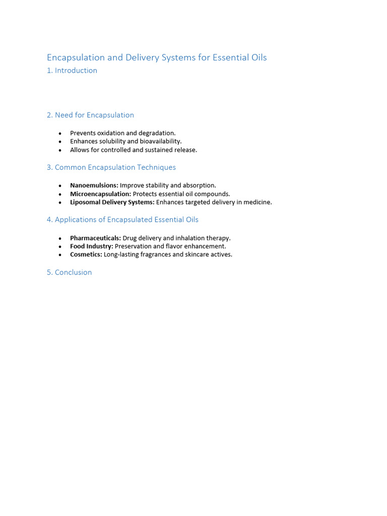Encapsulation Techniques for Essential Oils | PDF