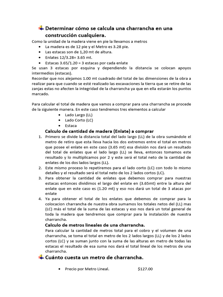 Calculo de Una Charrancha Leonardo Duran 18-MAQT-1-008 | PDF