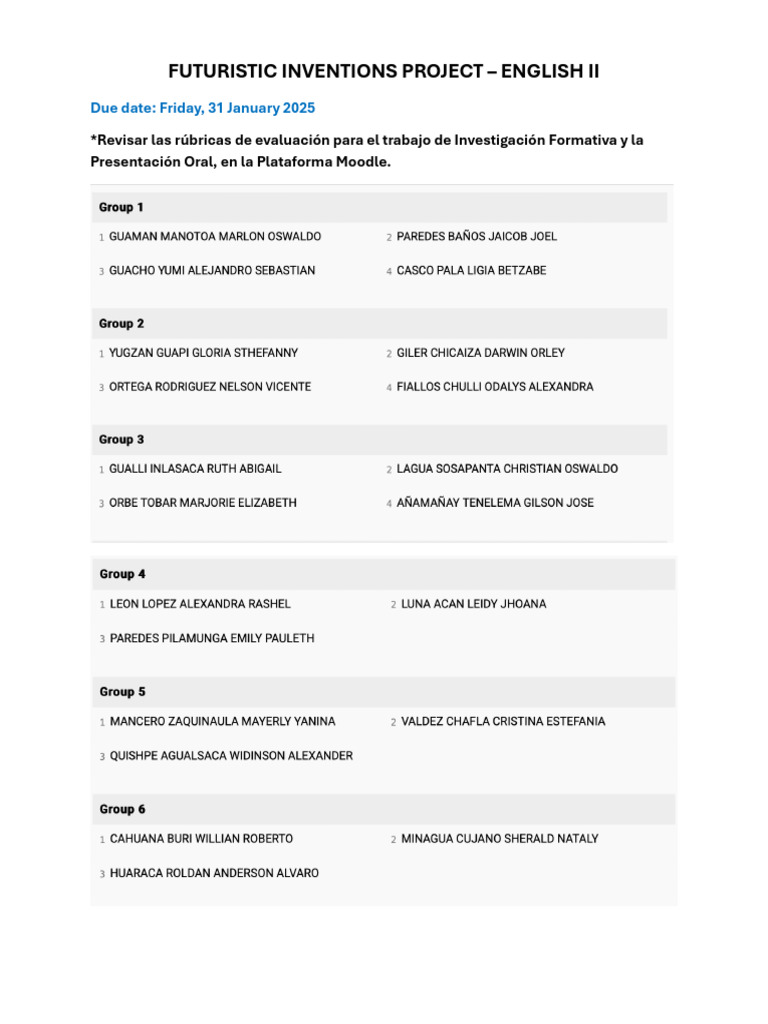 Proyecto de Inventos Futuristas 2025 | PDF