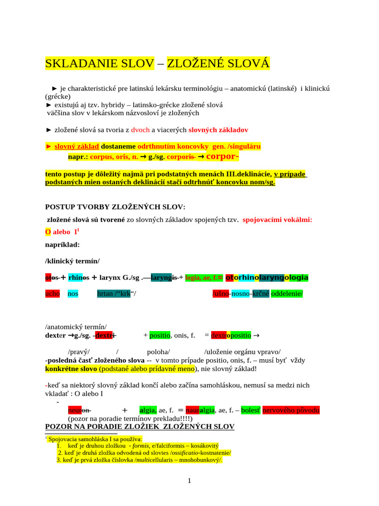 Zložené Slová. | PDF