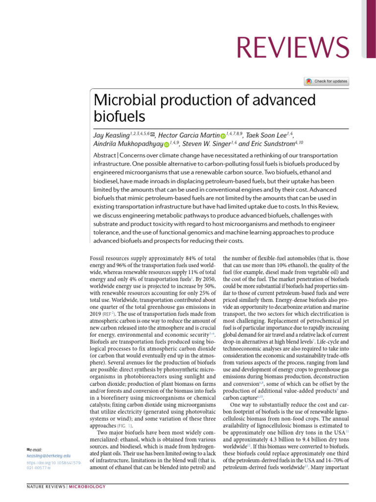Advanced Biofuels From Microbes | PDF | Biofuel | Diesel Fuel