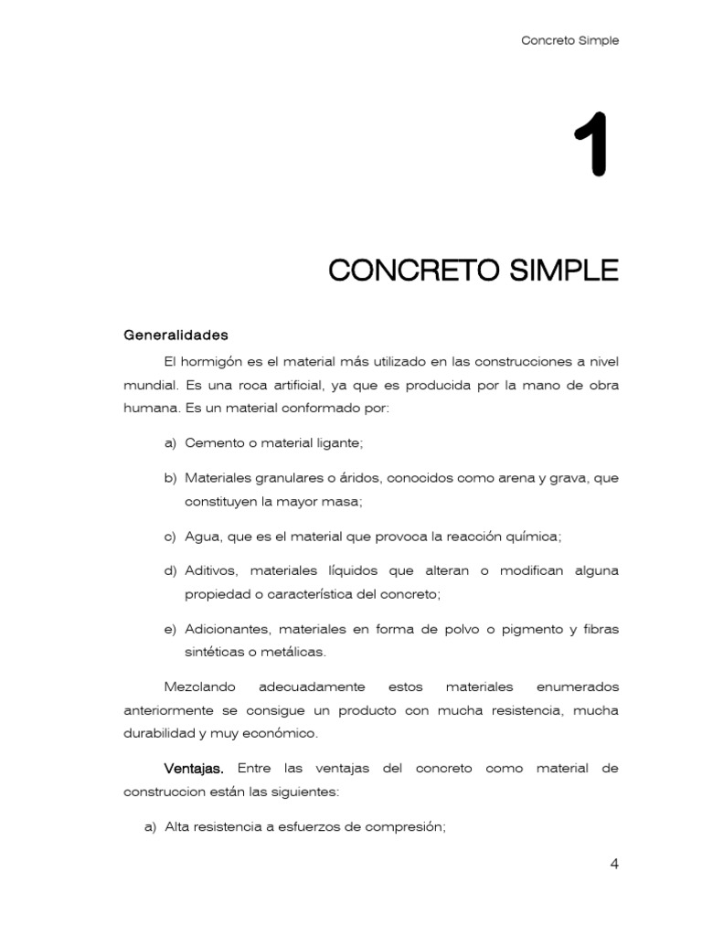 1 Capítulo 1 Concreto Simple | PDF | Hormigón | Cemento