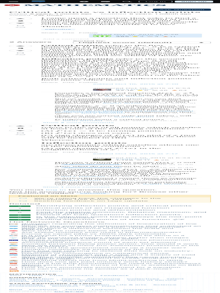 Calculus - Critical Points Vs Inflection Points | PDF | Mathematical Analysis
