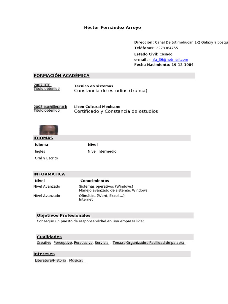 CV Hector Fernandez | PDF