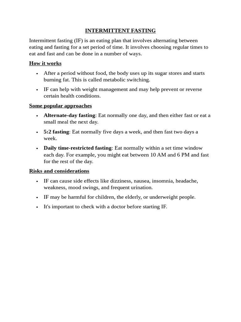 Intermittent Fasting | PDF