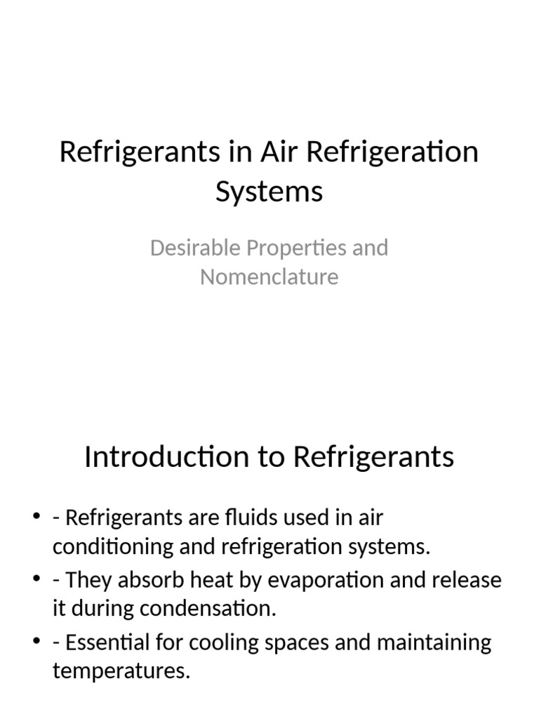 Refrigerants: Types, Properties, Nomenclature | PDF