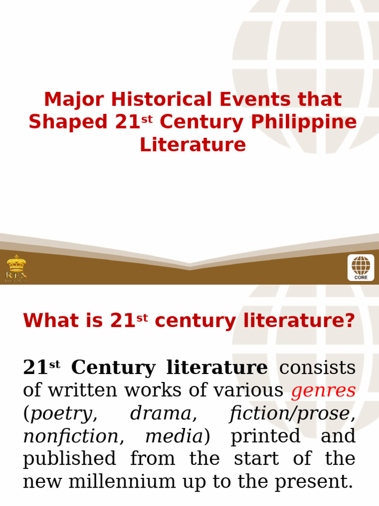 1 Major Historical Events That Shaped 21st Century Philippine Literature-1 | PDF | Philippines
