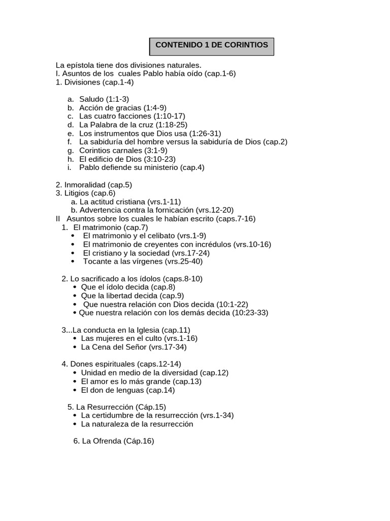 1 DE CORINTIOS | PDF