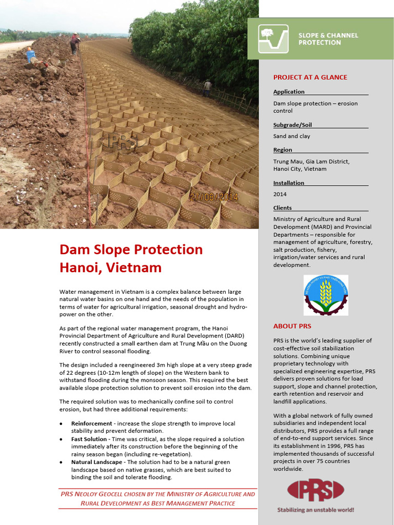 PRS Neoloy Geocell for Dam Protection | PDF | Physical Geography ...