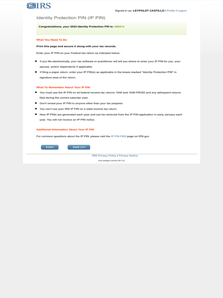 Identity Protection PIN (IP PIN) | PDF