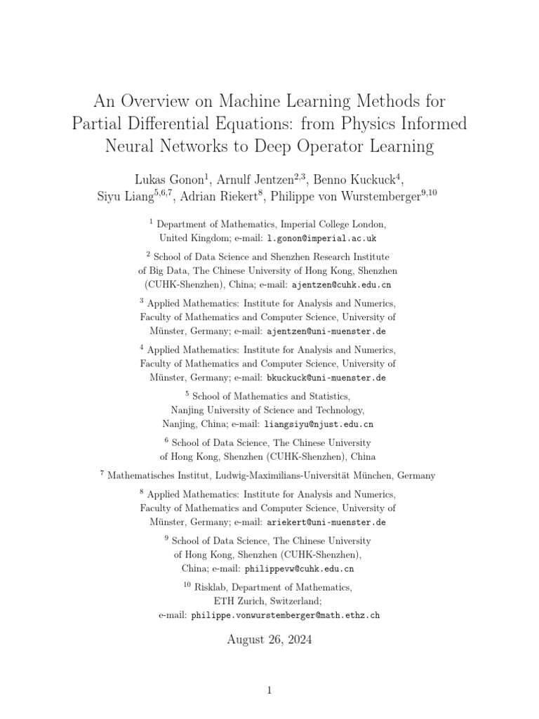 ML Methods for Solving PDEs | PDF | Partial Differential Equation ...