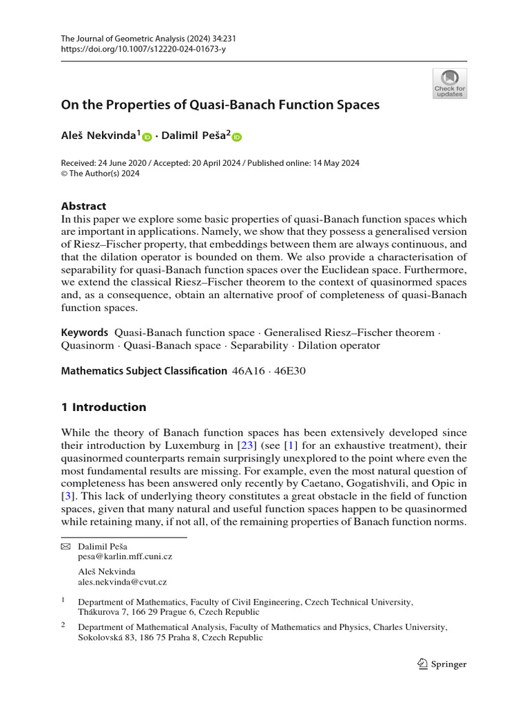 s12220-024-01673-y | PDF | Banach Space | Function (Mathematics)