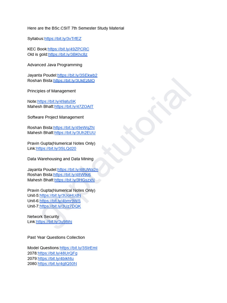 7th Sem Material | PDF