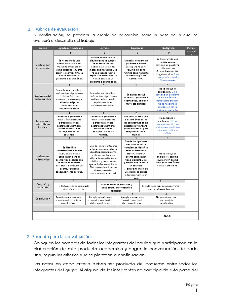 Rúbrica de Evaluación de Dilemas Éticos | PDF | Aborto | Immanuel Kant