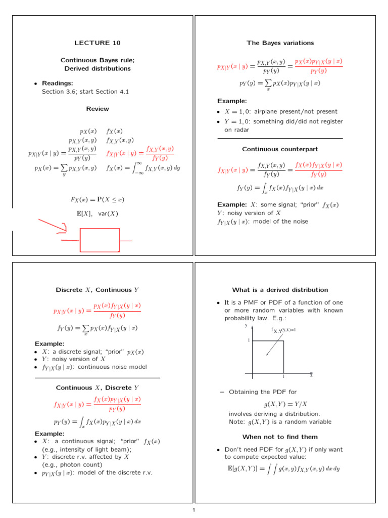 LECT10 | PDF | Probability Density Function | Probability Theory
