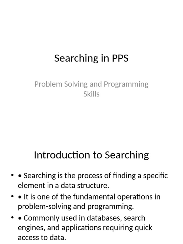 Searching in PPS C Code | PDF | Time Complexity | Information Retrieval