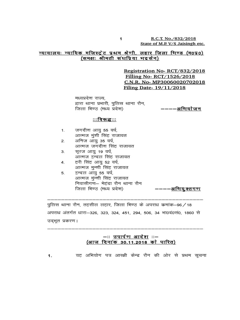 MP state vs Indal singh others judment | PDF