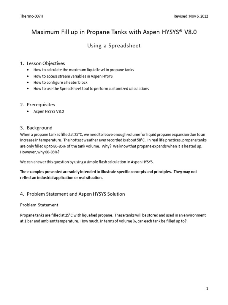 Thermo-007H Maximum Fill Propane Tank | PDF | Propane | Spreadsheet