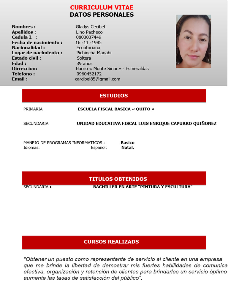 Gladys Lino Curriculum | PDF