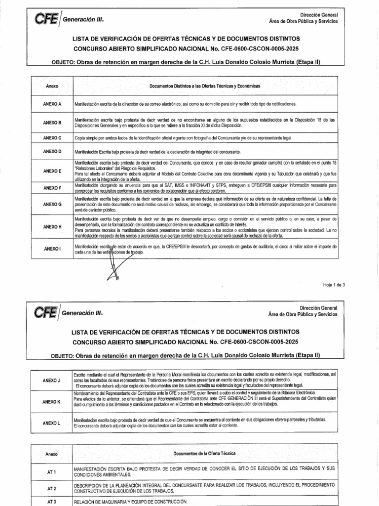 Lista de Verificacion de Ofertas | PDF