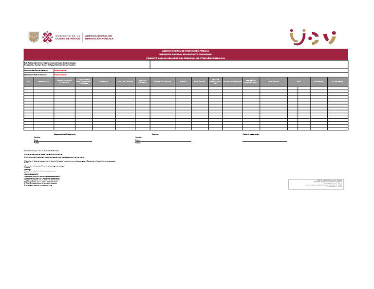 2 Formato de Registro de Personal de Atencion Presencial | PDF