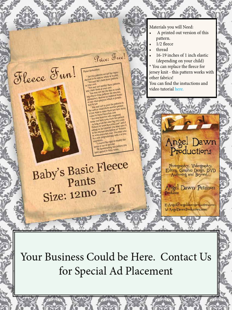 Patron Pantalon Pdf Textiles Needlework