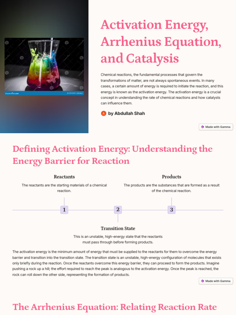 Activation-Energy-Arrhenius-Equation-and-Catalysis | PDF | Activation ...